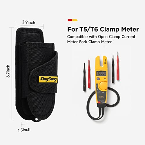 KingSung Sturdy Fabric Tool Holster For FlukeT5-1000/T5-600/T6-1000/T6-600, Continuity and Current Tester meter Case with Belt Loop, Multipurpose Tool Belt Bag, Can Use Without Belt,T5/ T6 Pouch