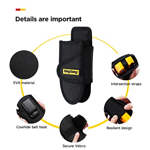 KingSung Sturdy Fabric Tool Holster For FlukeT5-1000/T5-600/T6-1000/T6-600, Continuity and Current Tester meter Case with Belt Loop, Multipurpose Tool Belt Bag, Can Use Without Belt,T5/ T6 Pouch