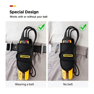 KingSung Sturdy Fabric Tool Holster For FlukeT5-1000/T5-600/T6-1000/T6-600, Continuity and Current Tester meter Case with Belt Loop, Multipurpose Tool Belt Bag, Can Use Without Belt,T5/ T6 Pouch