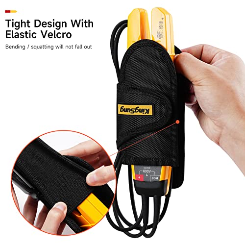 KingSung Sturdy Fabric Tool Holster For FlukeT5-1000/T5-600/T6-1000/T6-600, Continuity and Current Tester meter Case with Belt Loop, Multipurpose Tool Belt Bag, Can Use Without Belt,T5/ T6 Pouch