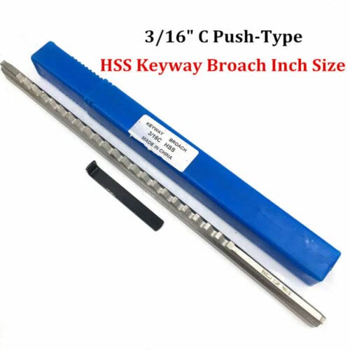 3/16" C Push Type Keyway Broach HSS Cutter CNC Metalworking Tool 3/16 Inch