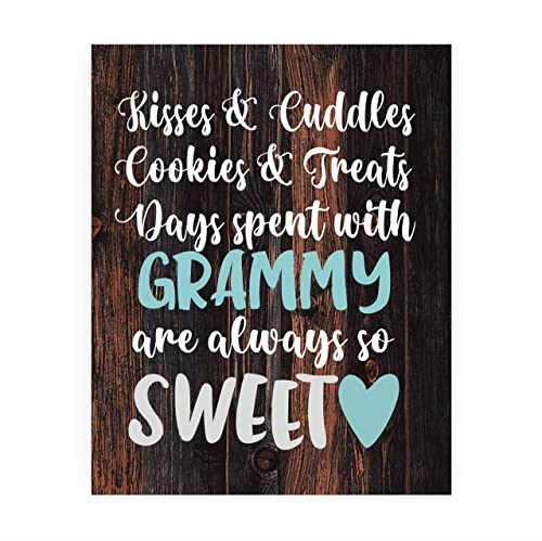 Days Spent With Grammy- Inspirational Grandma Wall Decor, Unique Rustic Family Wall Art Print, Perfect Wall Sign For Home Decor, Office Decor, & Guest Room Decor. Great Gift for Nana. Unframed- 8x10"