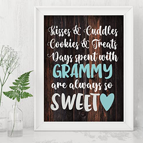 Days Spent With Grammy- Inspirational Grandma Wall Decor, Unique Rustic Family Wall Art Print, Perfect Wall Sign For Home Decor, Office Decor, & Guest Room Decor. Great Gift for Nana. Unframed- 8x10"