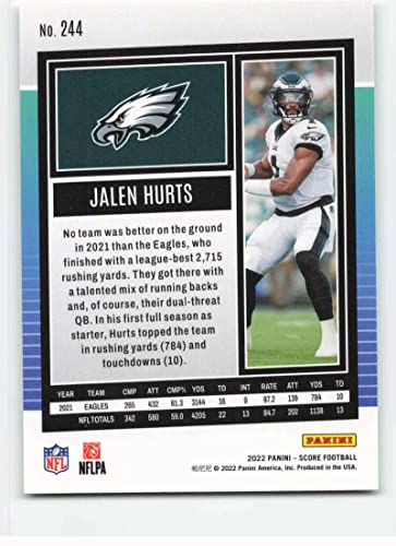 2022 Score #244 Jalen Hurts NM-MT Philadelphia Eagles Football NFL