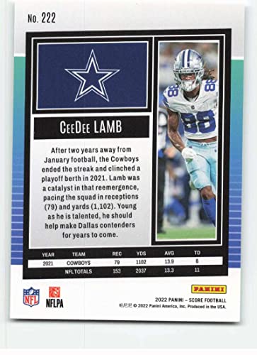 2022 Score #222 CeeDee Lamb NM-MT Dallas Cowboys Football NFL