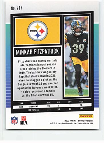 2022 Score #217 Minkah Fitzpatrick NM-MT Pittsburgh Steelers Football NFL