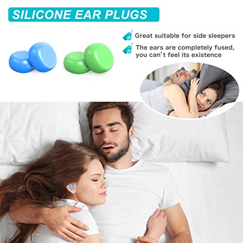 Mavoslg Ear Plugs for Sleeping Swimming, 32 Reusable Silicone Moldable Noise Cancelling Earplugs for Shooting Range, Swimmers, Snoring, Concerts, Airplanes, Travel, Work, Studying,32 Pillows