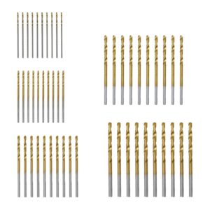 tsnamay 50pcs/set high speed steel hss titanium coated twist bits 1mm 1.5mm 2mm 2.5mm 3mm cutting carpenter wood metal