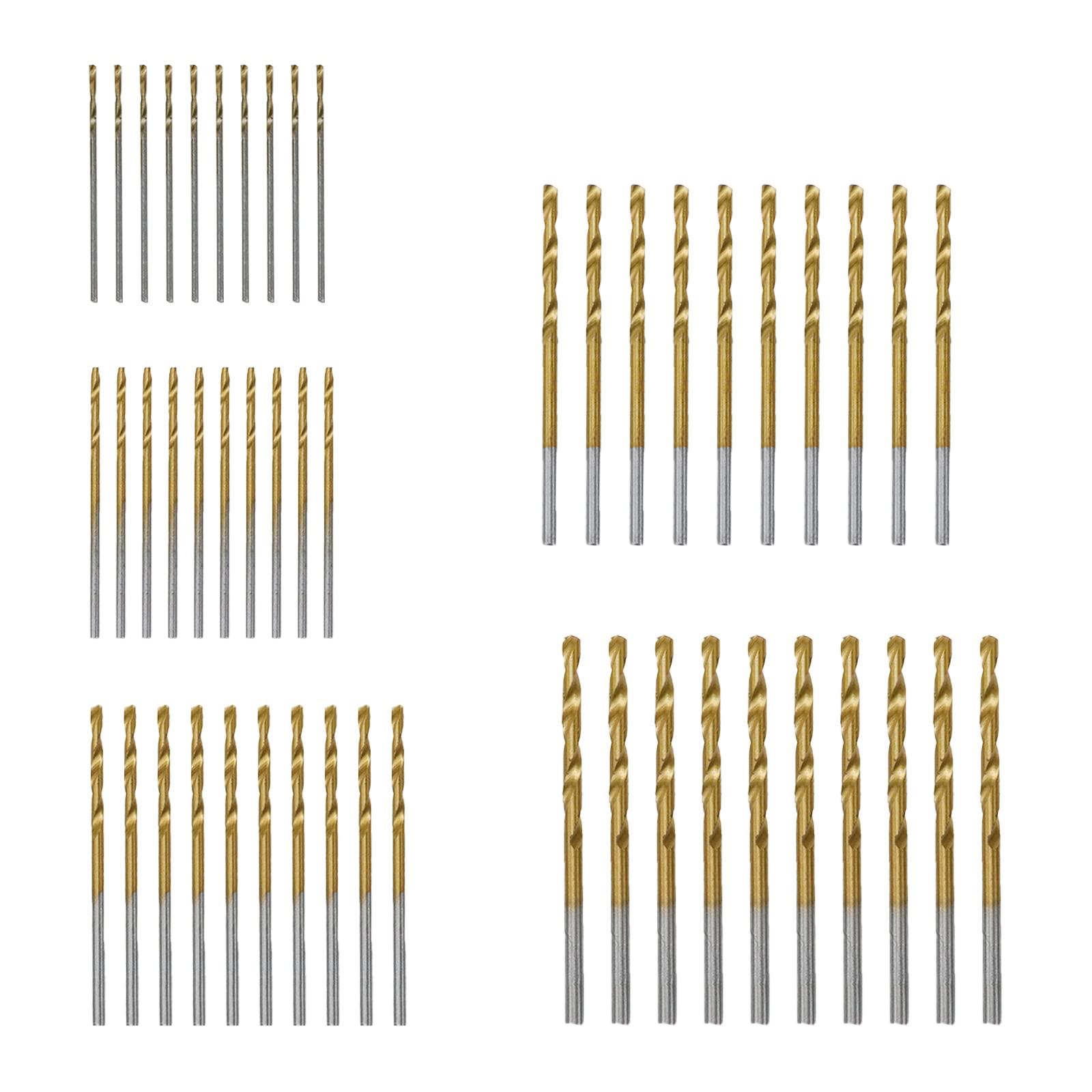 Tsnamay 50Pcs/Set High Speed Steel HSS Titanium Coated Twist Bits 1mm 1.5mm 2mm 2.5mm 3mm Cutting Carpenter Wood Metal