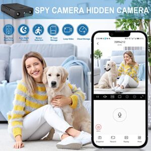 WCFHS Mini Spy Camera WiFi Wireless Hidden Cameras, 0.4 * 1.3 * 1.5in, HD1080P Night Vision, Nanny Cams Wireless with Cell Phone App and Sound, Suitable for Outdoor, Indoor, Pet Camera.