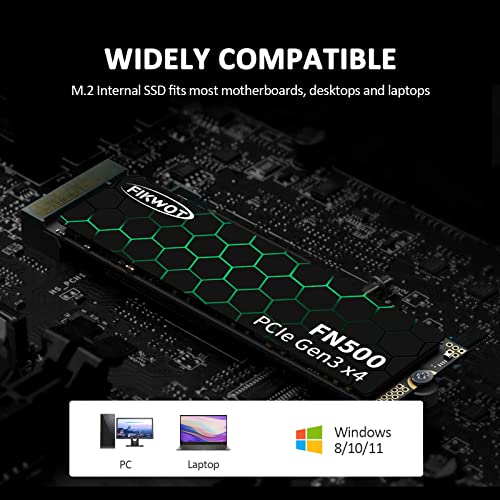 Fikwot FN500 1TB NVMe SSD 3D NAND 1.3 PCIe Gen3 x 4 M.2 2280 Internal Solid State Drive (Read/Write Speed up to 2,150/1,850 MB/s)