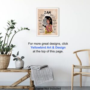 Black Girl Magic Positive Affirmations Wall Art - Black women Women's empowerment Motivational poster - Black Art - Afro African Americans Women - Inspiration Inspirational Wall Art & Decor UNFRAMED