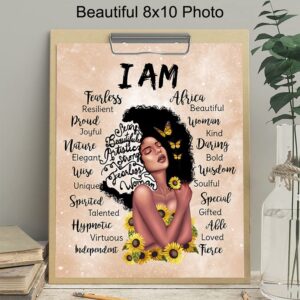 Black Girl Magic Positive Affirmations Wall Art - Black women Women's empowerment Motivational poster - Black Art - Afro African Americans Women - Inspiration Inspirational Wall Art & Decor UNFRAMED