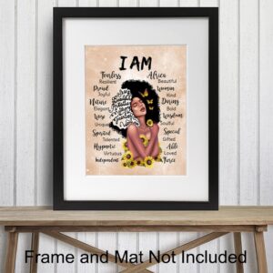 Black Girl Magic Positive Affirmations Wall Art - Black women Women's empowerment Motivational poster - Black Art - Afro African Americans Women - Inspiration Inspirational Wall Art & Decor UNFRAMED