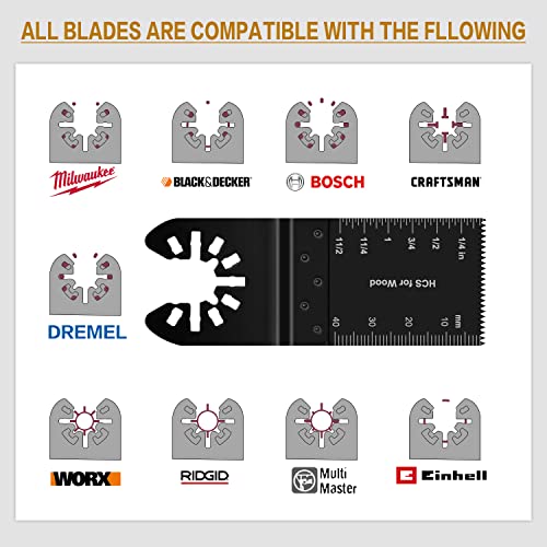 86PCS Oscillating Saw Blades,Universal Metal Wood Oscillating Multitool Quick Release Saw Blades,Oscillating Tool Blades