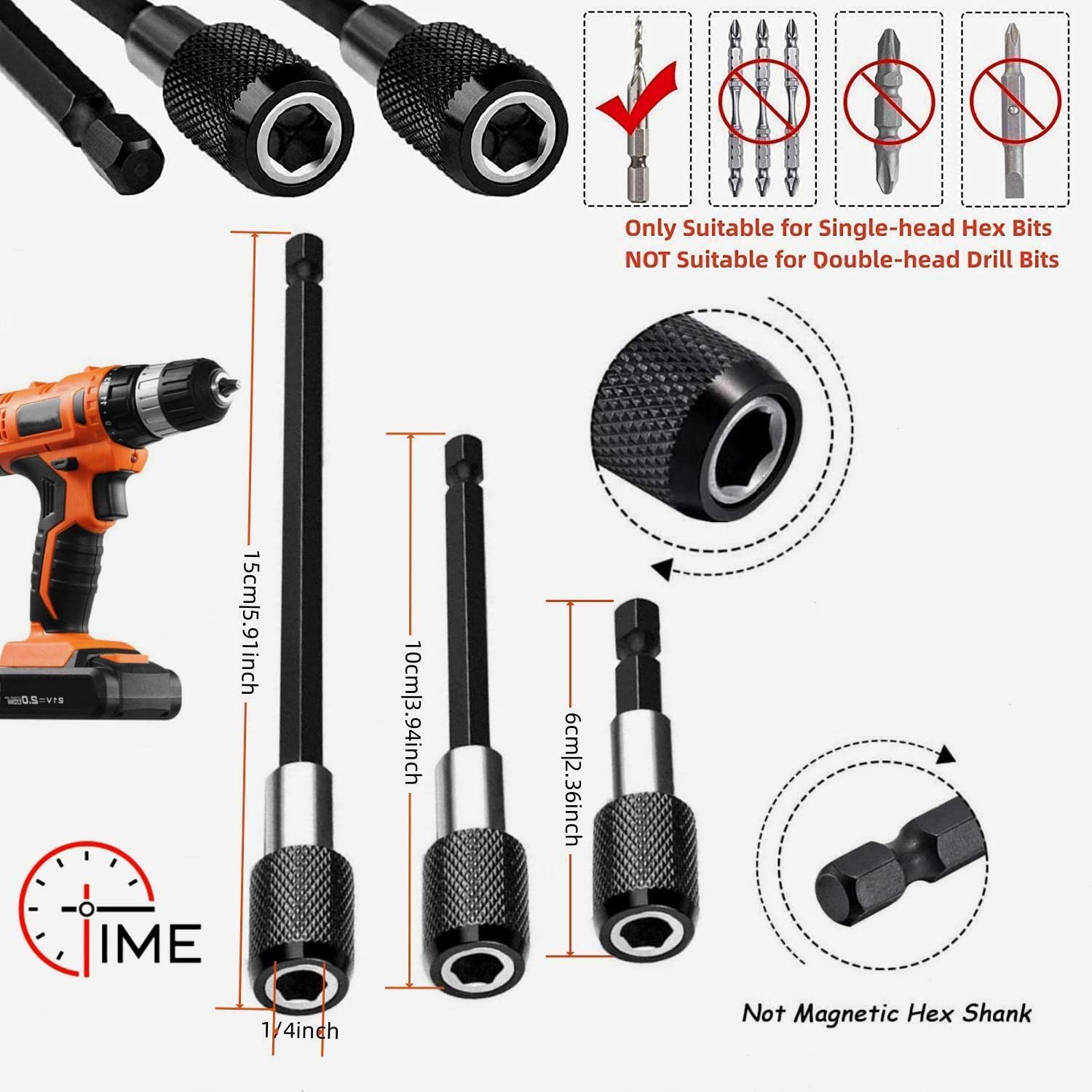 26Pcs Flexible Drill Bit Extension Set,Drill Bit Holder Extension,105° Right Angle Drill Attachmentt,1/4 3/8 1/2"Impact Driver Rotatable Socket Adapter,Bits Holder,Bendable Drill Bit Extension