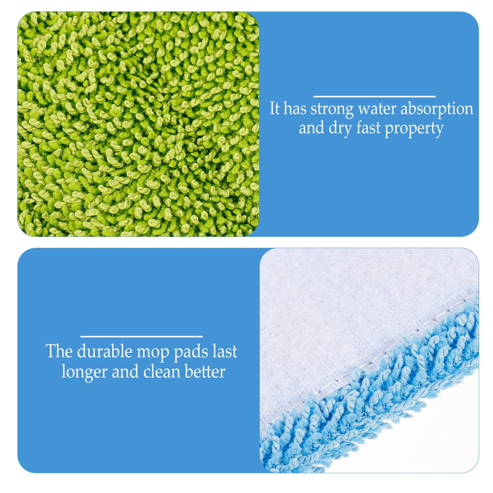 Baluue 4pcs Mop Pad Wet Mopping Cloth Steam Mops Microfiber Mop Refill Spray Mop Replacement Head Steammop Mops Flat Replacement Heads Reusable Fiber Floor Handle The Head