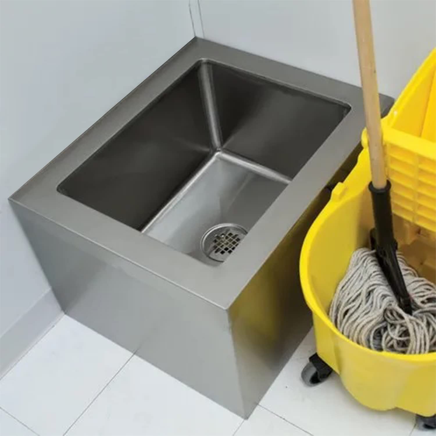 Stainless Steel Floor Mop Sink | 19" x 22" x 12" Sink | 304 Stainless Steel | NSF