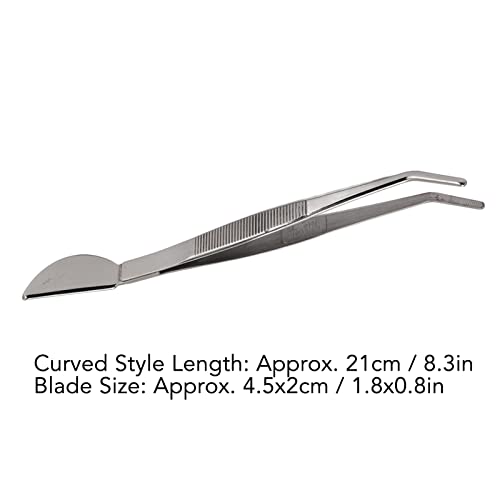 AUHX Bonsai Tweezers Tools, Bonsai Tweezers Wearresistant Stainless Steel Ergonomic Handle for Loosening Soil (Bent)