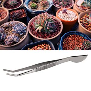 AUHX Bonsai Tweezers Tools, Bonsai Tweezers Wearresistant Stainless Steel Ergonomic Handle for Loosening Soil (Bent)