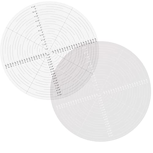 Savannah White Printed and a Black Printed 10 inch Round Center Finder Compass Clear Flexible Acrylic for Drawing Circles • Lathe Work and Woodturners