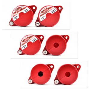 Gate Valve Lockout Device 2Pack Rotating Plastic Outdoor Water Hose Protector Babyproof 1-2.5in Diameter Valve Handles Red Secure for Water Spigot Faucet Knob Oil Natural Gas Propane Tank Lock Outdoor