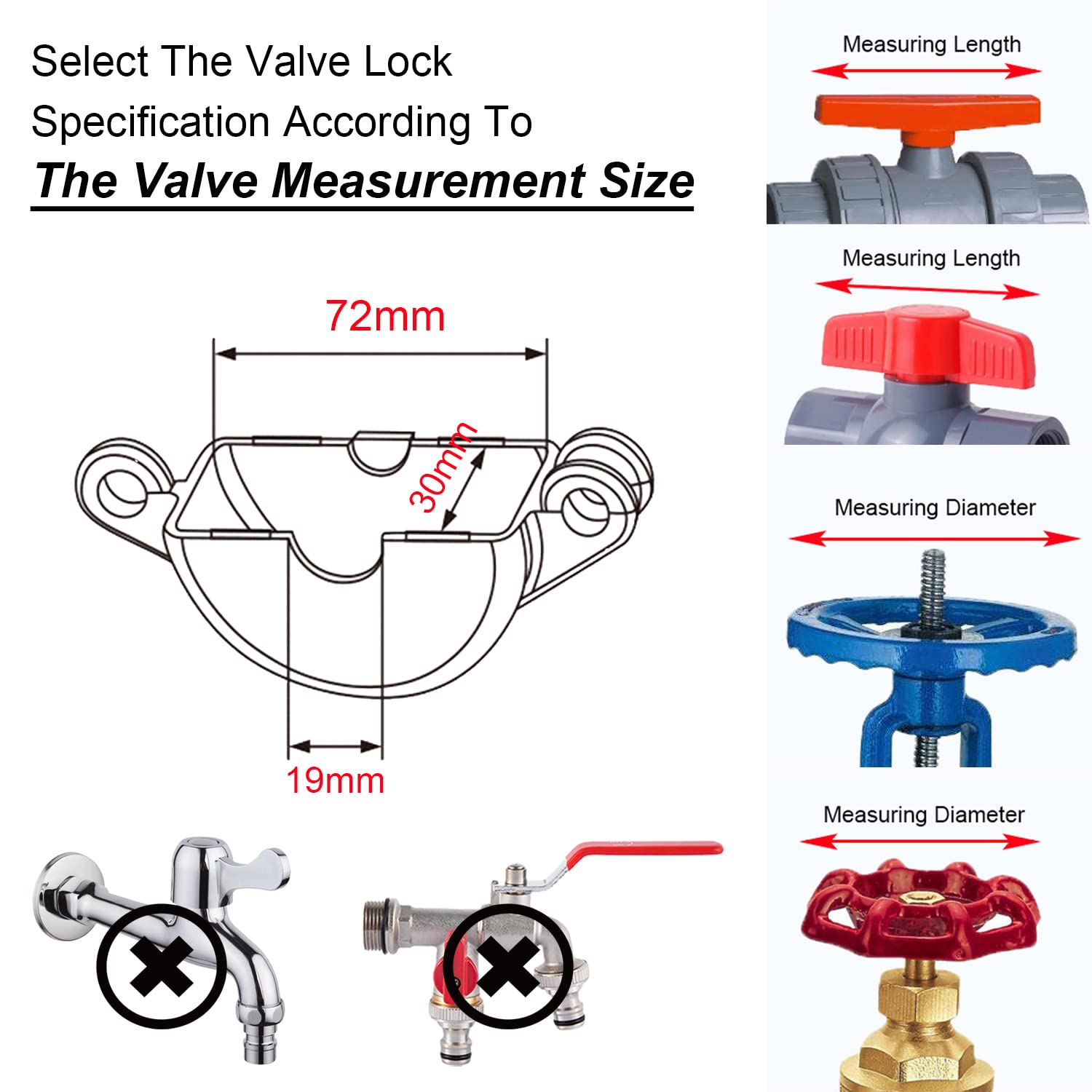 Gate Valve Lockout Device 2Pack Rotating Plastic Outdoor Water Hose Protector Babyproof 1-2.5in Diameter Valve Handles Red Secure for Water Spigot Faucet Knob Oil Natural Gas Propane Tank Lock Outdoor