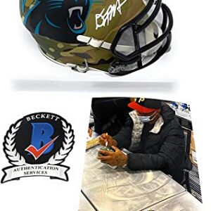 DJ Moore Carolina Panthers Signed Autograph CAMO Speed Mini Helmet Becket Witnessed Certified