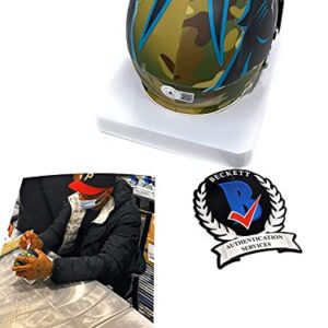 DJ Moore Carolina Panthers Signed Autograph CAMO Speed Mini Helmet Becket Witnessed Certified