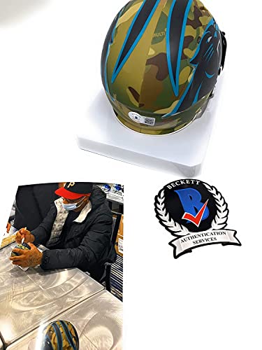 DJ Moore Carolina Panthers Signed Autograph CAMO Speed Mini Helmet Becket Witnessed Certified