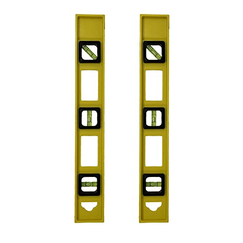 2 Pack Yellow 16 Inch Torpedo Level With Ruler 3 Vial Plastic WHOLESALE BULK LOT