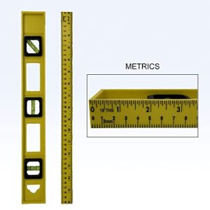 2 Pack Yellow 16 Inch Torpedo Level With Ruler 3 Vial Plastic WHOLESALE BULK LOT