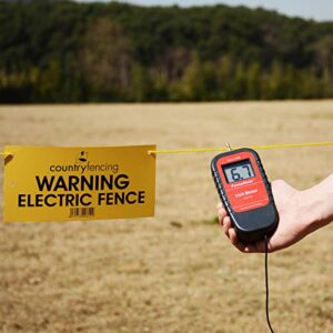 FenceMate Digital Volt Meter for Electric Fence, Range up to 19,900 V (19.9 kV), Fence Voltage Tester with Large LCD Display, Automatic On/Off, Grounding & 9V Battery Included