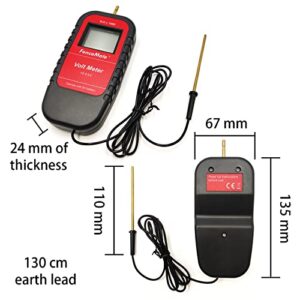 FenceMate Digital Volt Meter for Electric Fence, Range up to 19,900 V (19.9 kV), Fence Voltage Tester with Large LCD Display, Automatic On/Off, Grounding & 9V Battery Included