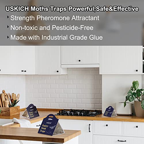 Moth Traps for Pantry Moths, 16 Pack Kitchen Moth Traps with Pheromones Prime, Non-Toxic Easy Setup Sticky Glue Trap for Food and Cupboard Moths in Your Kitchen (Organic)