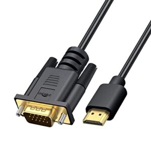 HDMI to VGA Cable 6 Ft, 20-Pack Gold-Plated Computer HDMI to VGA Monitor Cord Male to Male for Computer, Desktop, Laptop, PC, Monitor, Projector, HDTV (NOT Bidirectional)-Black