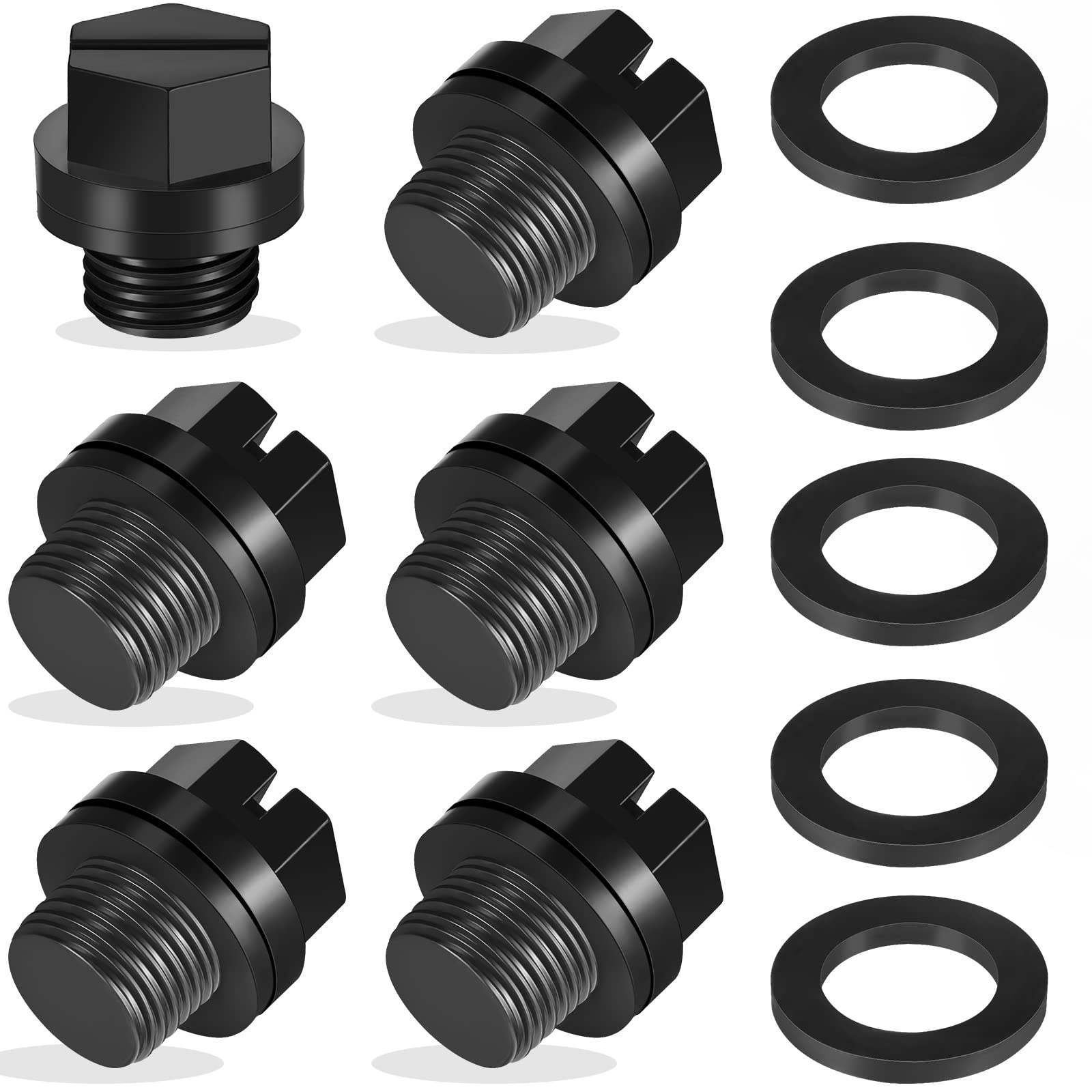 Tondiamo 10 Pieces Spx1700fg Pump Plug Pool Filters with Gasket Replacement Pool Drain Pump Plug Swimming Pool Plug Black Pipe Plug for Inground Pool with O Ring Gasket Washers for Bathtub Pool Spa