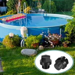 Tondiamo 10 Pieces Spx1700fg Pump Plug Pool Filters with Gasket Replacement Pool Drain Pump Plug Swimming Pool Plug Black Pipe Plug for Inground Pool with O Ring Gasket Washers for Bathtub Pool Spa