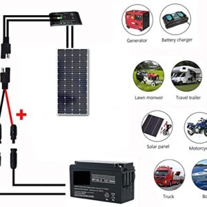 Solar Panel Connector Cable, Dafensoy 10AWG SAE to Male & Female Solar Panel Connector Adapter with SAE Polarity Reverse Adapter for RV Solar Panel DC Power Battery Charger 2Ft/60cm