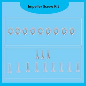 YUSUKEGU Snow Blower Impeller Kit Compatible with Modifies 2-Stage Machine 3/8" 3-Blade Universal Stainless Rubber Paddle Metal Straps