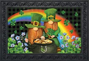 briarwood lane irish gnomes st. patrick's day doormat indoor outdoor 18" x 30"