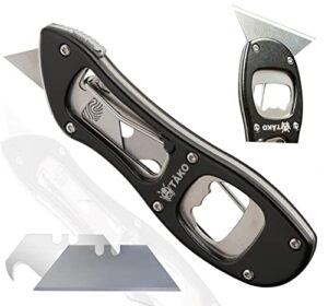 tako x2- retractable utility knife, quick change, instant extra blade access, box cutter, pocket knife, compact