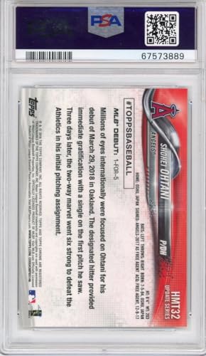 Graded 2018 Topps Chrome Update Shohei Ohtani #HMT32 Rookie RC Baseball Card PSA 10 Gem Mint