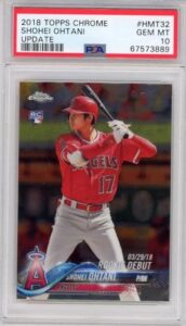 graded 2018 topps chrome update shohei ohtani #hmt32 rookie rc baseball card psa 10 gem mint