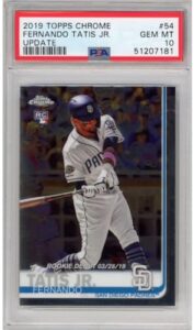 graded 2019 topps chrome update fernando tatis jr. #54 rookie rc baseball card psa 10 gem mint