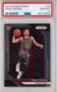 graded 2018-19 panini prizm trae young #78 rookie rc basketball card psa 10 gem mint