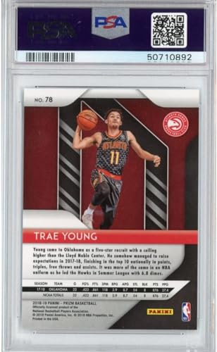 Graded 2018-19 Panini Prizm Trae Young #78 Rookie RC Basketball Card PSA 10 Gem Mint