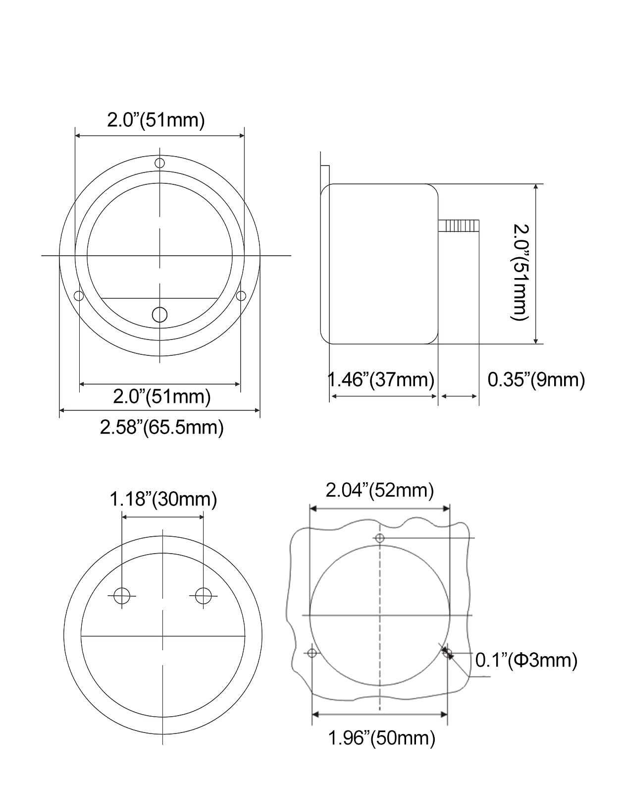 CHHUA Analog Voltmeter DH-52 0-5V DC Volt Meter Gauge Circular Panel Voltage Meter Voltage Tester for Shipping Circuit Testing Mechanical Equipment