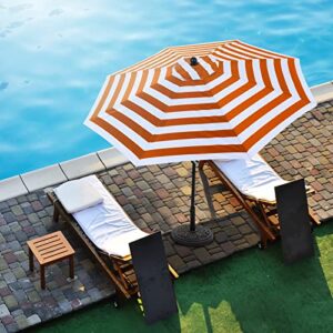 MASTERCANOPY Patio Umbrella 9 ft Replacement Canopy for 8 Ribs-Orange&White