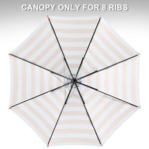 MASTERCANOPY Patio Umbrella 9 ft Replacement Canopy for 8 Ribs-Orange&White